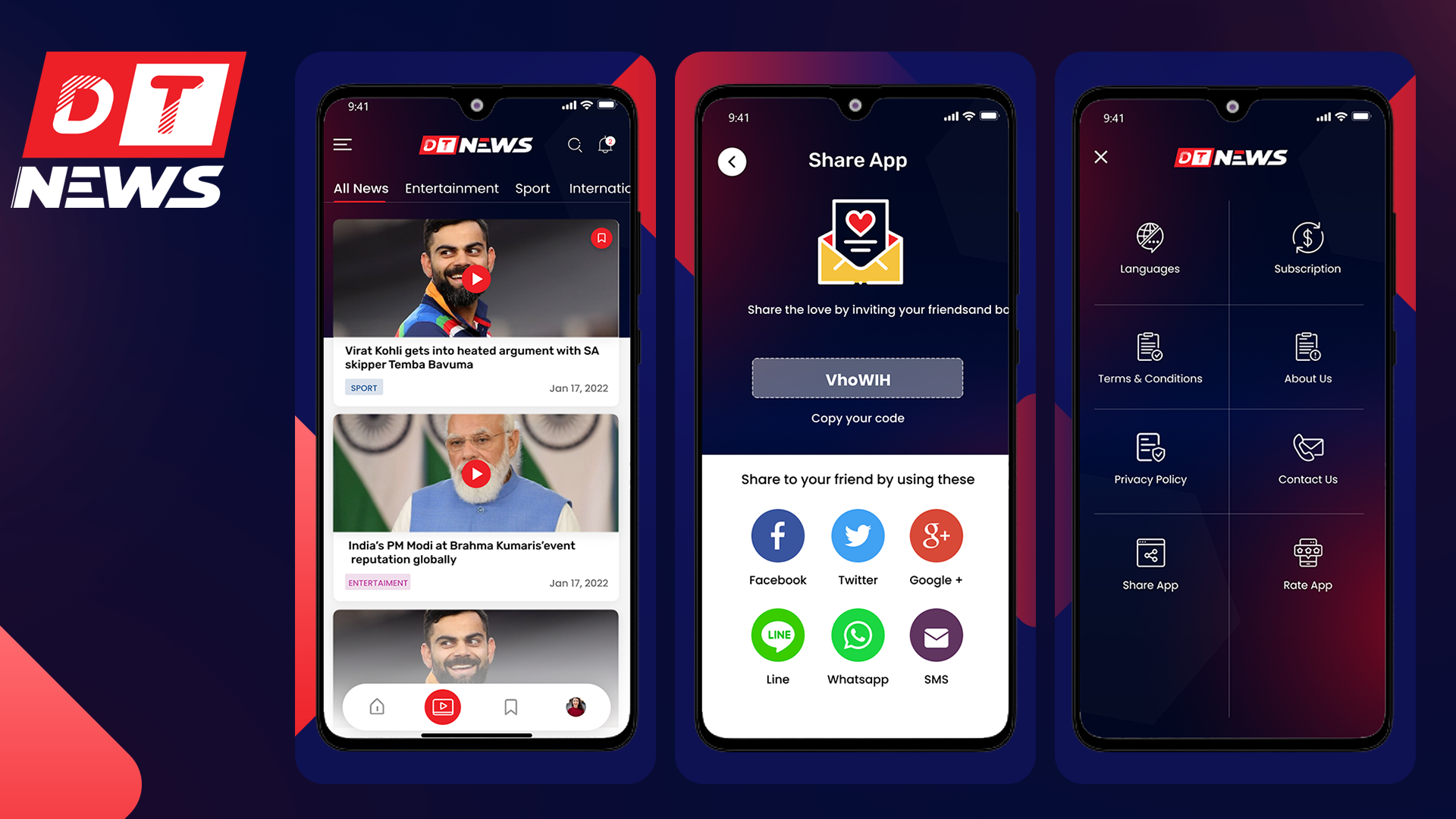 DTNews - Flutter News App ( Web - Android - iOS ) with Admin panel by DivineTechs